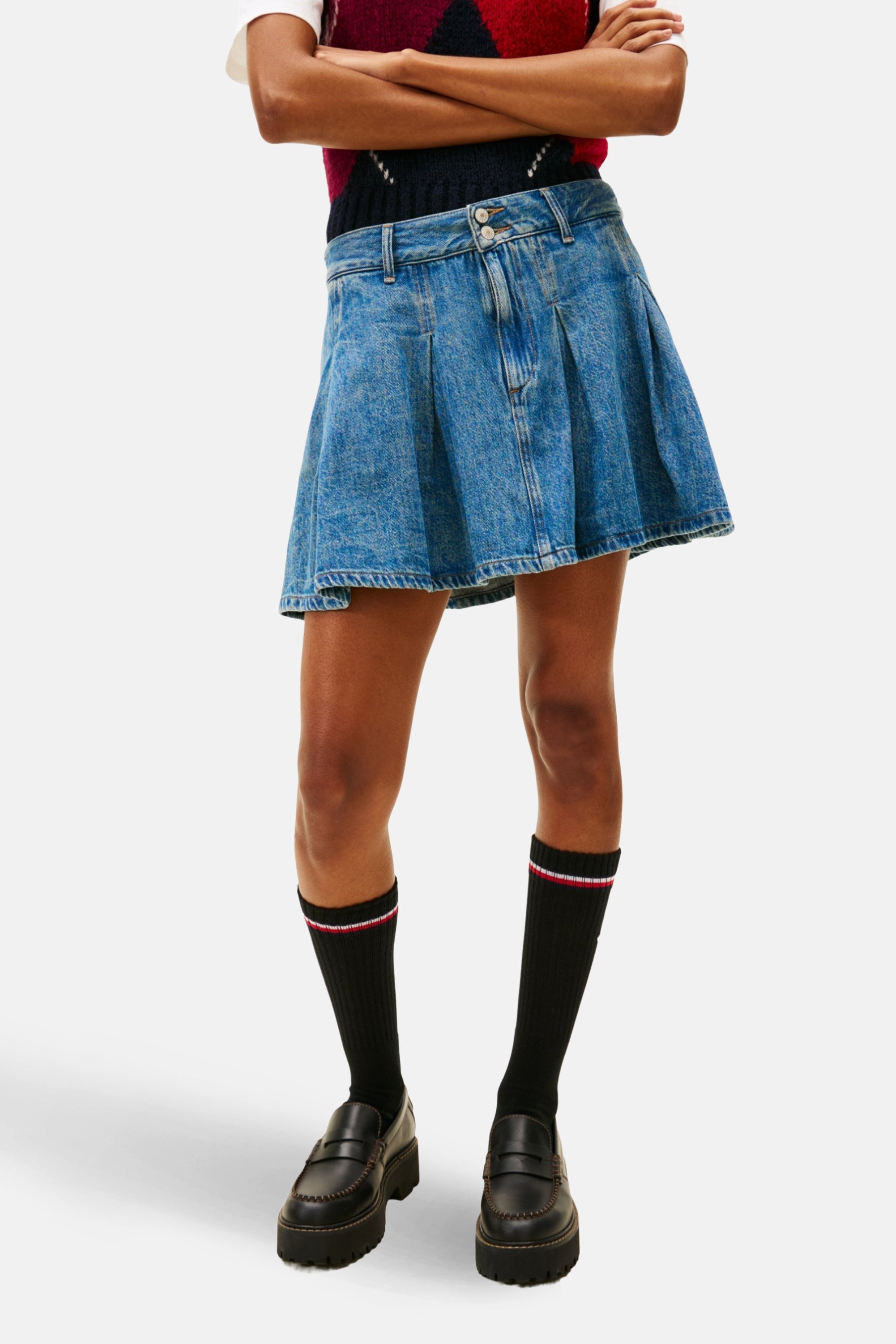 Rok (kort) mid blue denim - TOMMY JEANS - PointCarré